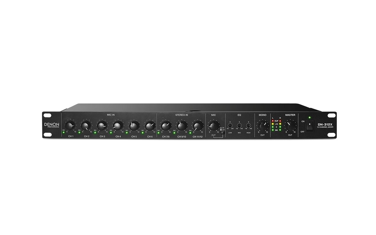 DENON DN-312X ultra-slim 1U rackmonteret 12-kanals mixer - Rack ...