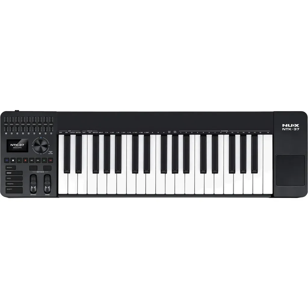 NUX NTK-37 MIDI Keyboard Controller (37 semi-vægtede velocity-sensitive ...