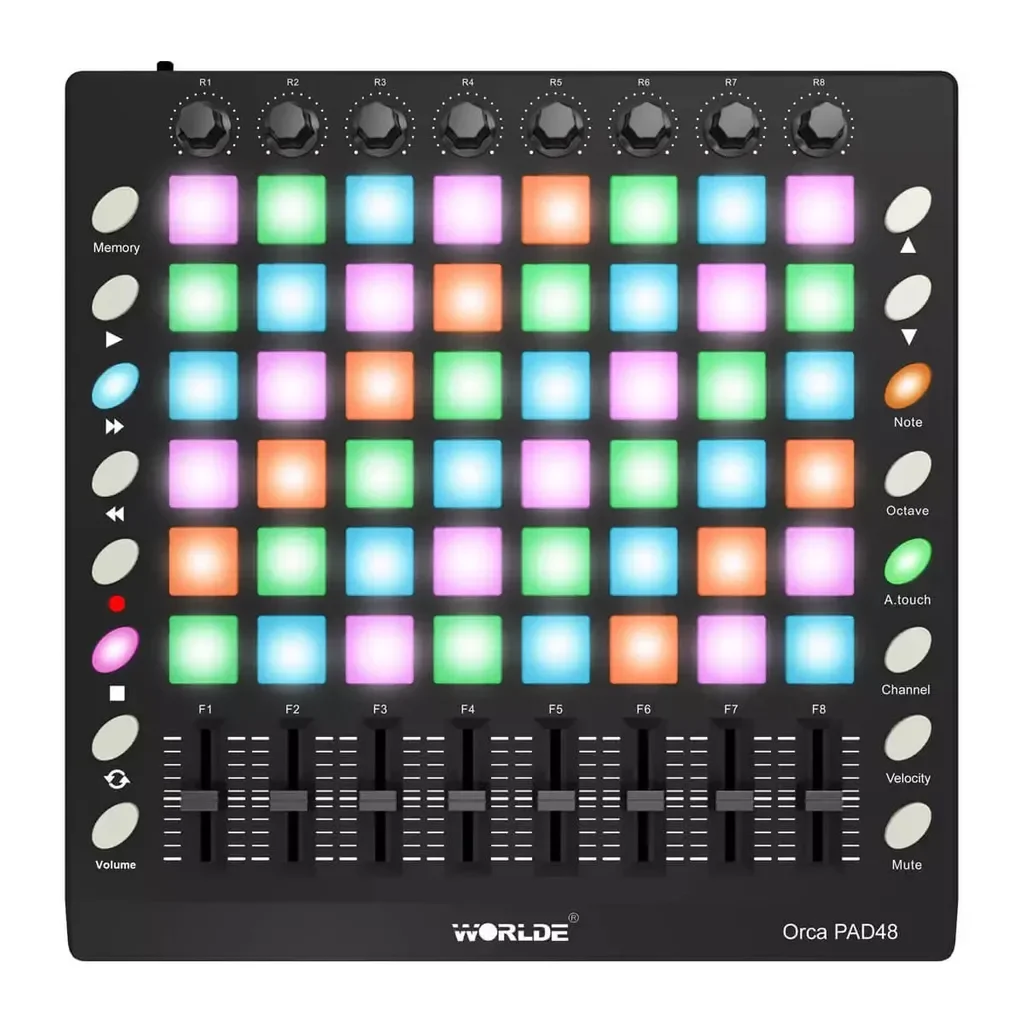 Worlde Orca Pad 48 Midi Controller - MIDI Keyboard & USB/MIDI ...